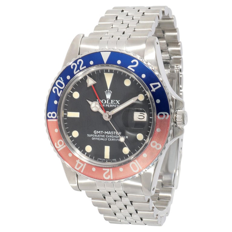 Rolex GMT-Master 16750 Men's Watch in Stainless Steel For Sale at 1stDibs