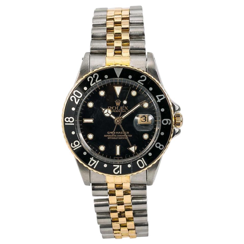 Rolex GMT-Master 16753 Vintage Men's Automatic Watch Black Dial Two ...
