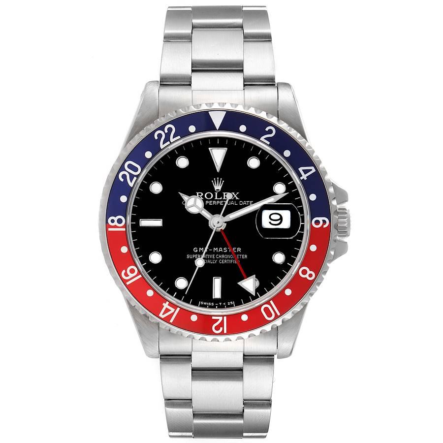 Rolex GMT Master Blue Red Pepsi Bezel Steel Mens Watch 16700 Box Papers ...