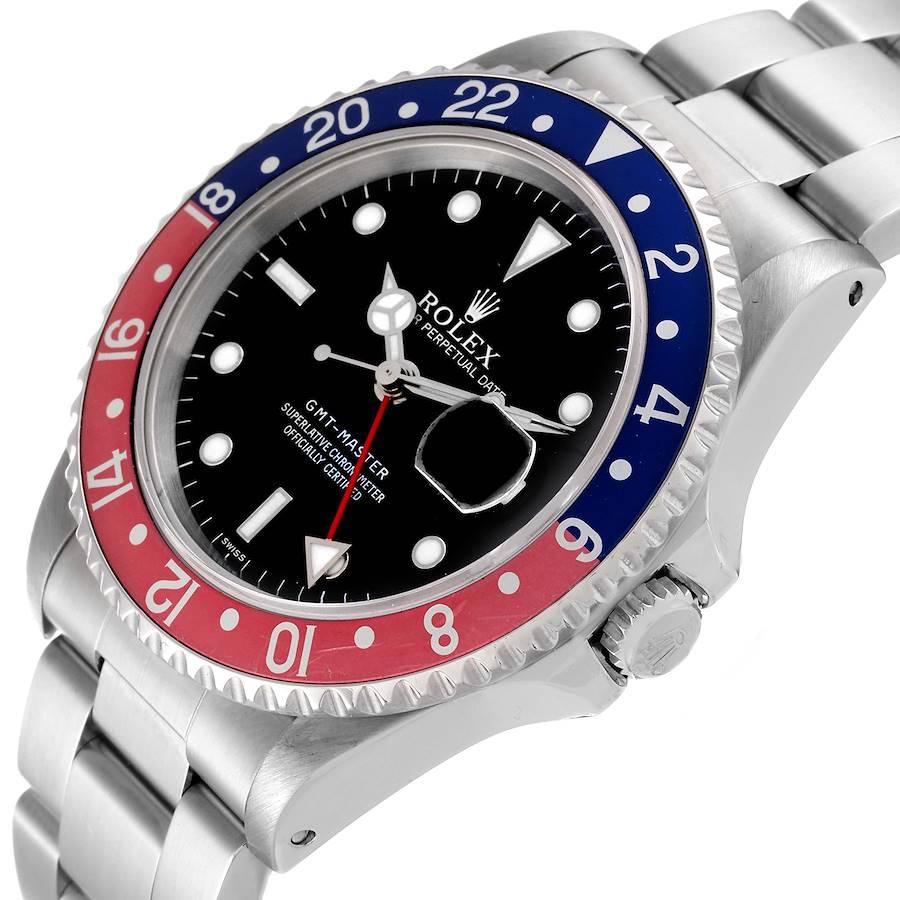 Rolex GMT Master Blue Red Pepsi Bezel Steel Mens Watch 16700 Box Papers ...