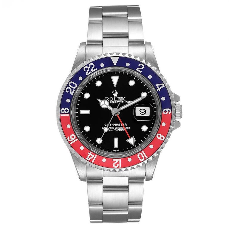 Rolex GMT Master Blue Red Pepsi Bezel Steel Mens Watch 16700 For Sale ...