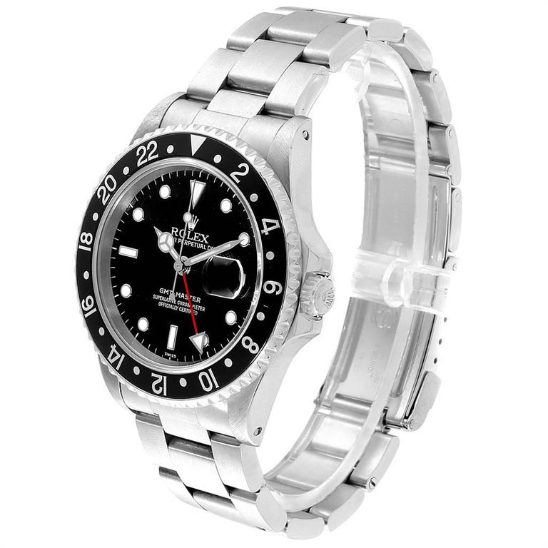 Rolex GMT Master Black Bezel Automatic Steel Men's Watch 16700 For Sale ...