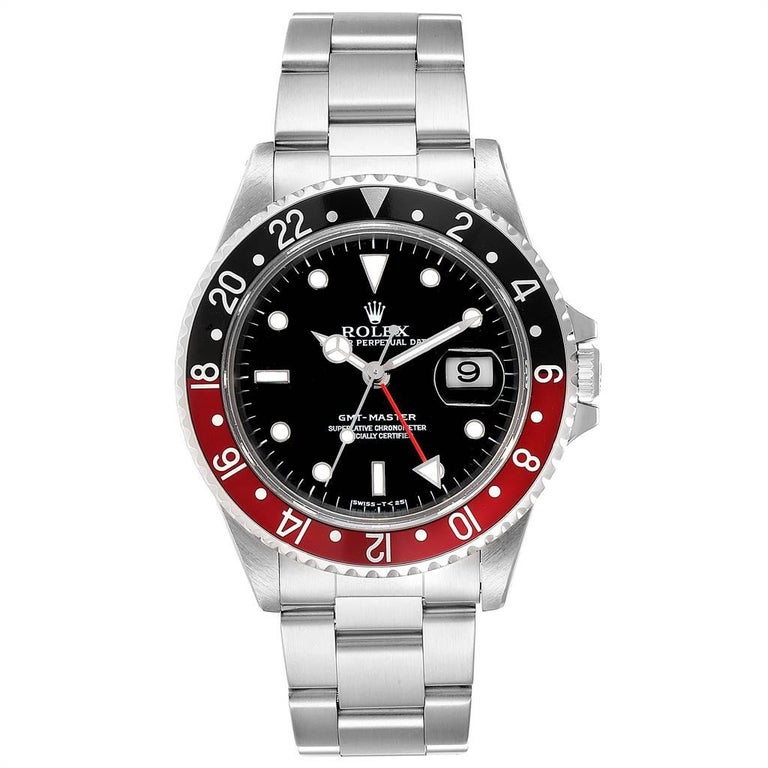 Rolex GMT Master Black Red Coke Bezel Men's Watch 16700 For Sale at 1stDibs