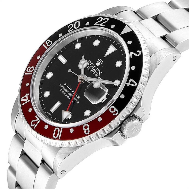 Rolex GMT Master Black Red Coke Bezel Men's Watch 16700 For Sale at 1stDibs