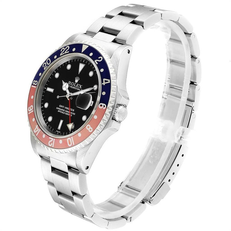 Rolex GMT Master Blue Red Pepsi Bezel Steel Men's Watch 16700 Box For ...