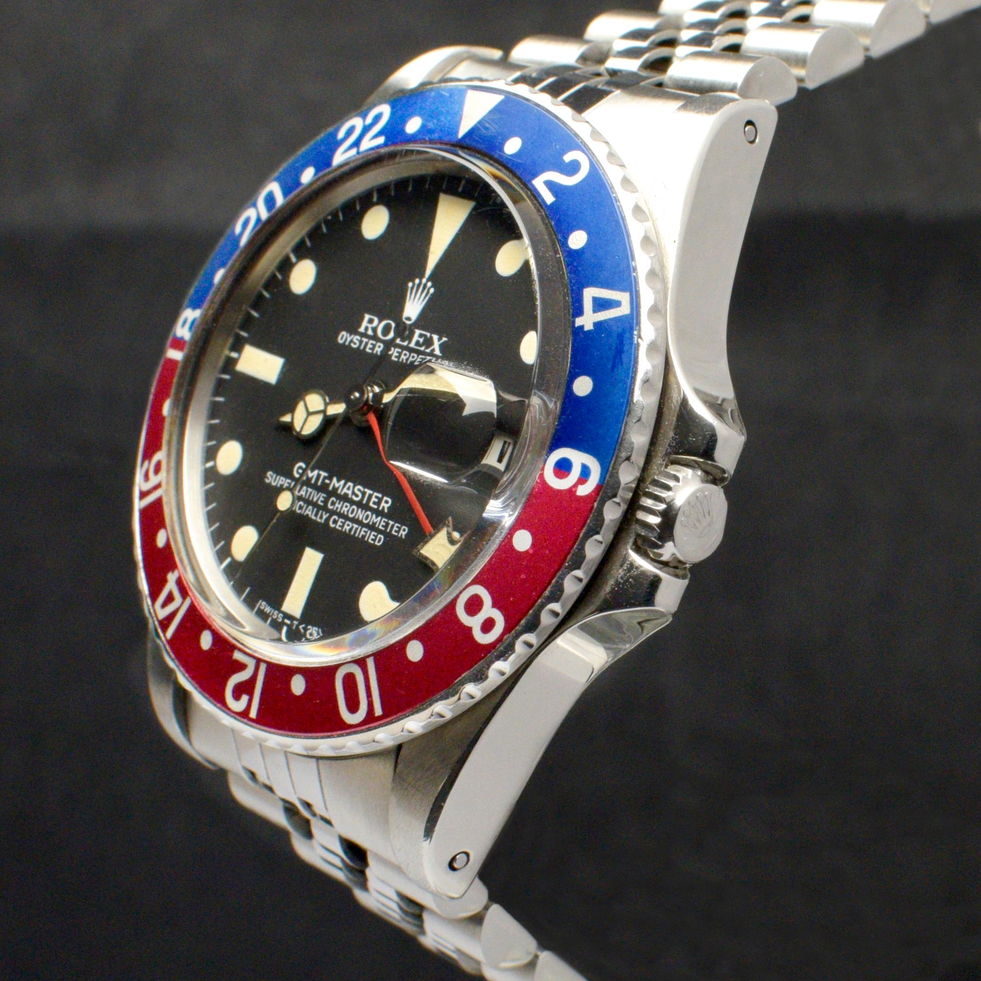 Rolex GMT-Master Blue Red Pepsi Matte Dial 16750 Steel Automatic Watch ...