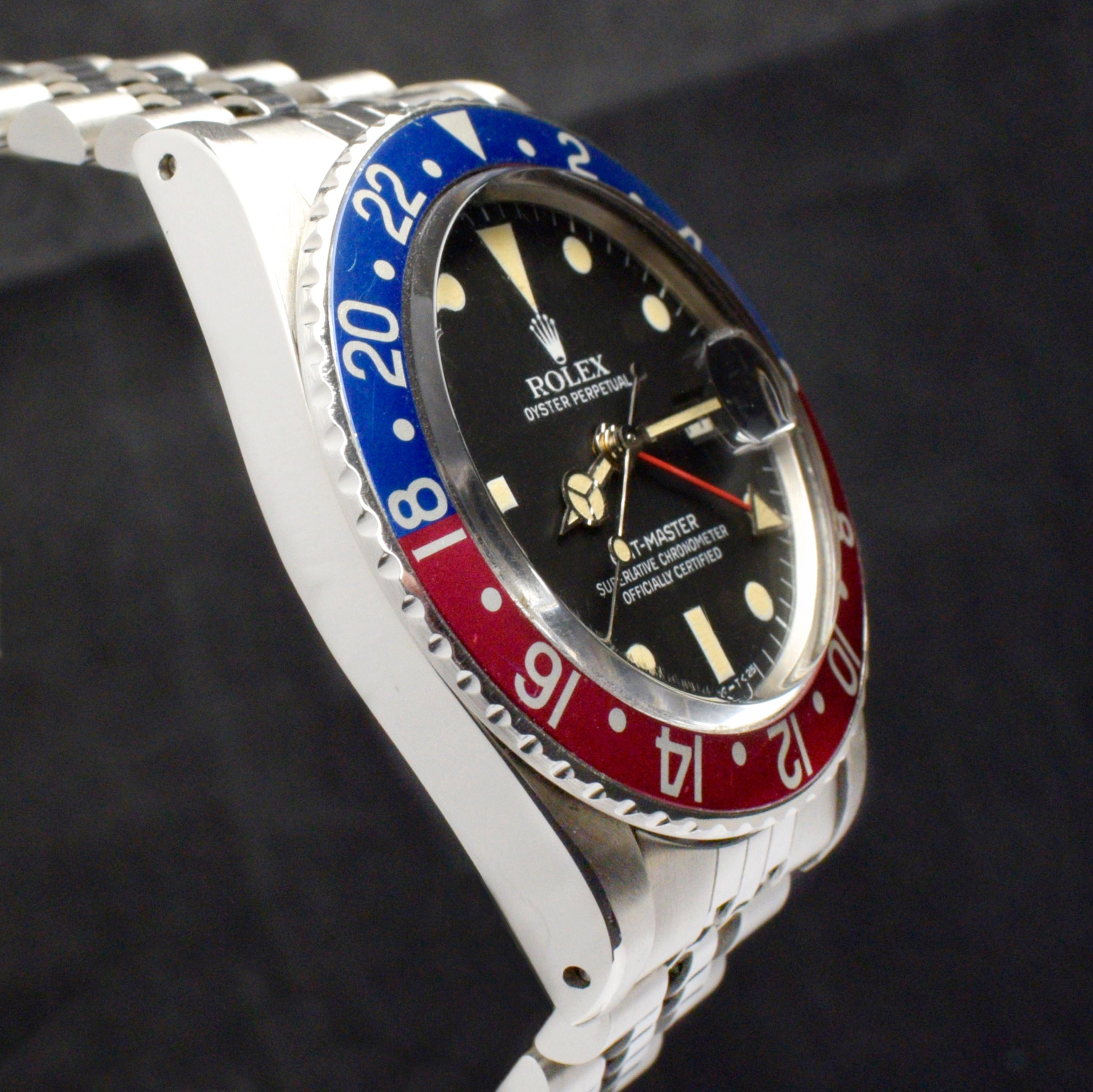 Rolex GMT-Master Blue Red Pepsi Matte Dial 16750 Steel Automatic Watch ...