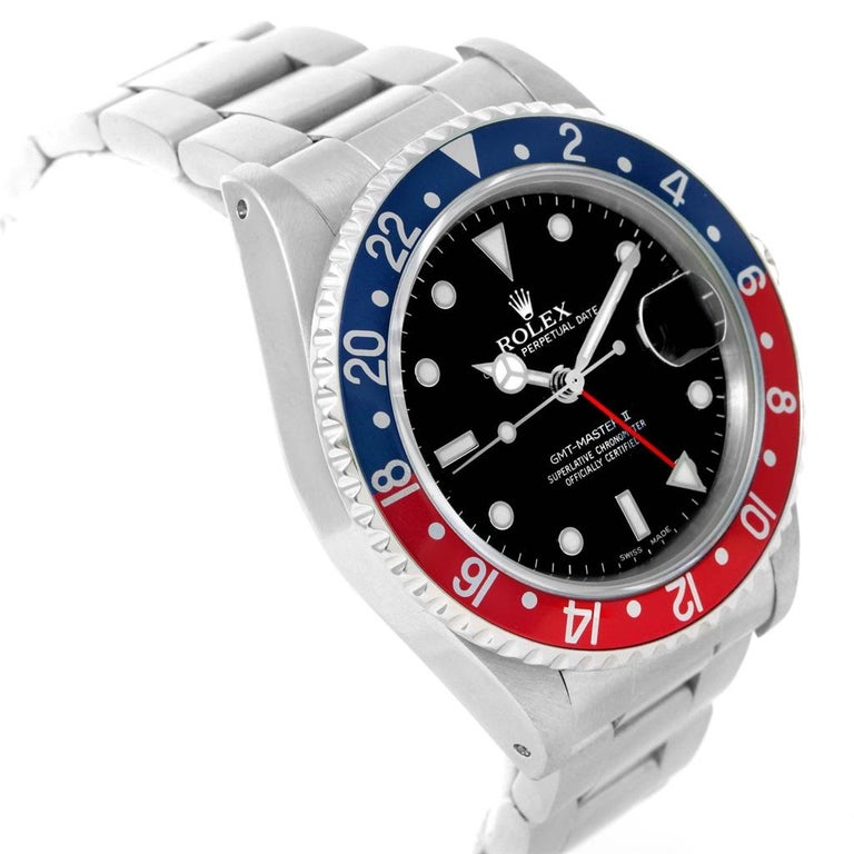 Rolex GMT Master Fat Lady Vintage Pepsi Blue Red Bezel Watch 16760 For ...