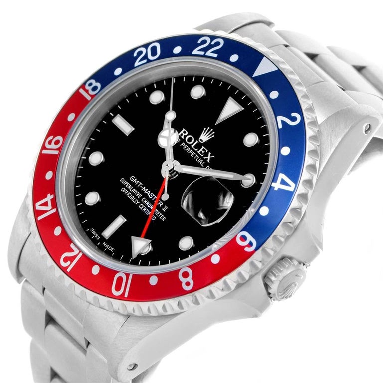 Rolex GMT Master Fat Lady Vintage Pepsi Blue Red Bezel Watch 16760 For ...