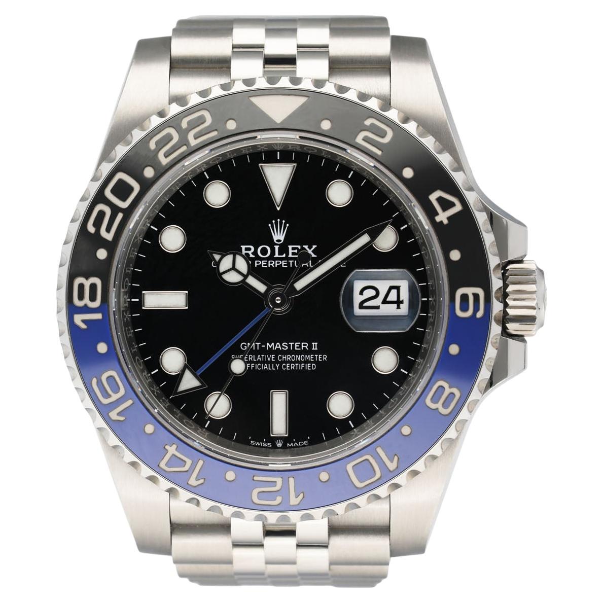 Rolex GMT Master II Black Blue Batman Jubilee Mens Watch 126710 ...