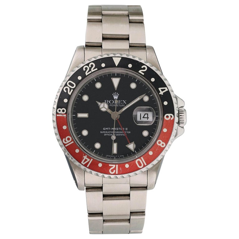 Rolex GMT Master II 16710 Coke Bezel Men's Watch For Sale at 1stDibs