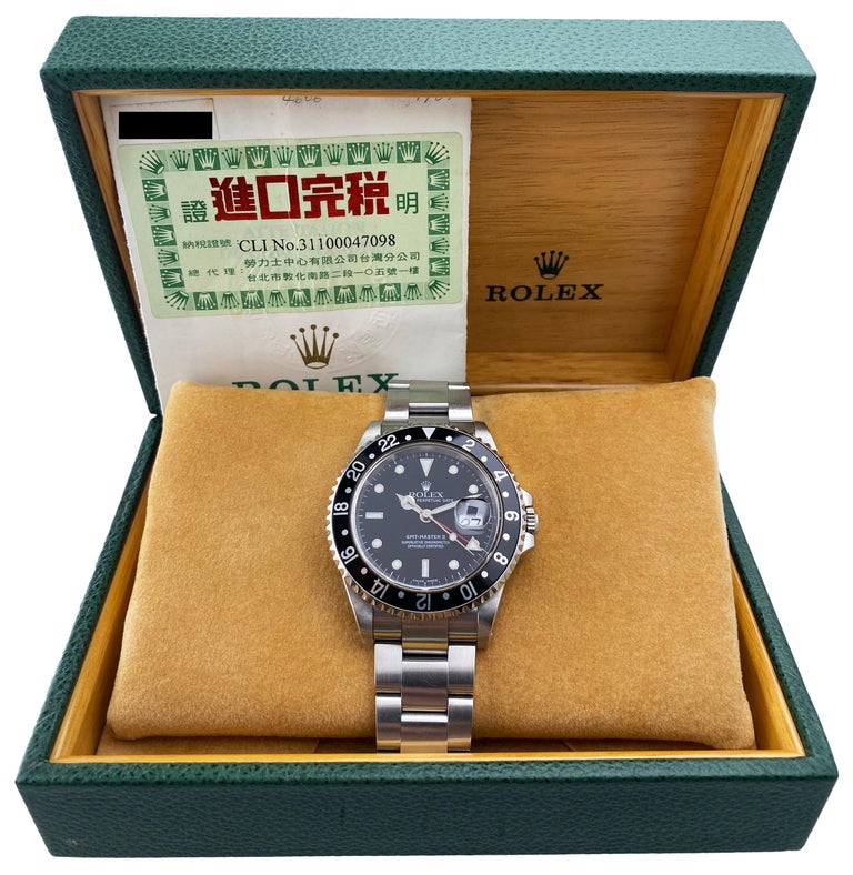 Rolex GMT Master II 16710 Stainless Steel Mens Watch Box Papers For ...