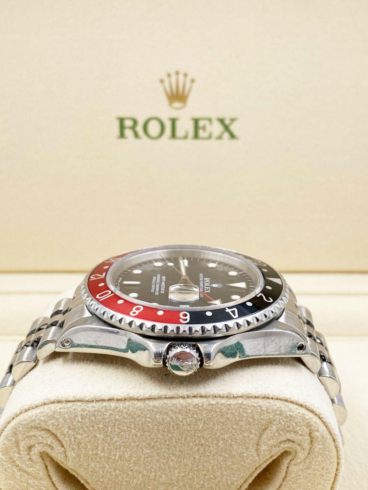 Rolex GMT Master II 16760 Fat Lady Coke Red Black Stainless Box Paper ...