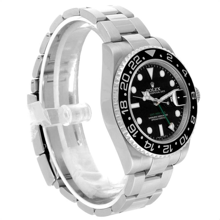 Rolex GMT Master II Black Dial Green Hand Men's Watch 116710 For Sale ...