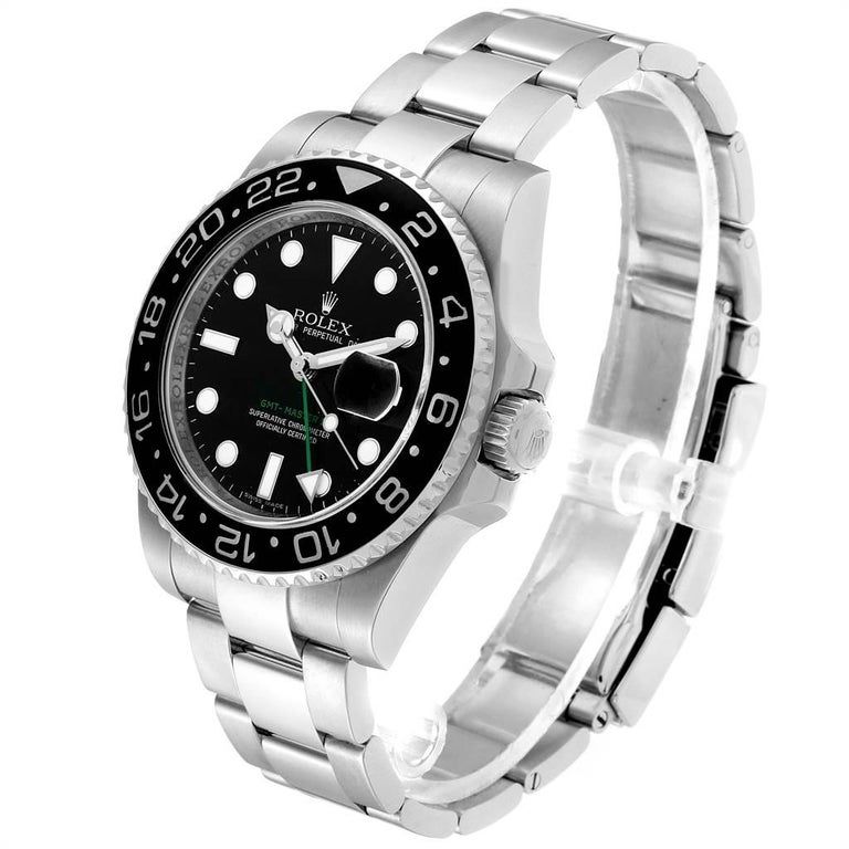 Rolex GMT Master II Black Dial Green Hand Men’s Watch 116710 For Sale ...