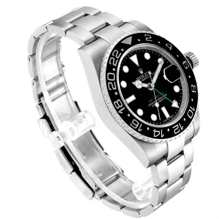 Rolex GMT Master II Black Dial Green Hand Men’s Watch 116710 For Sale ...