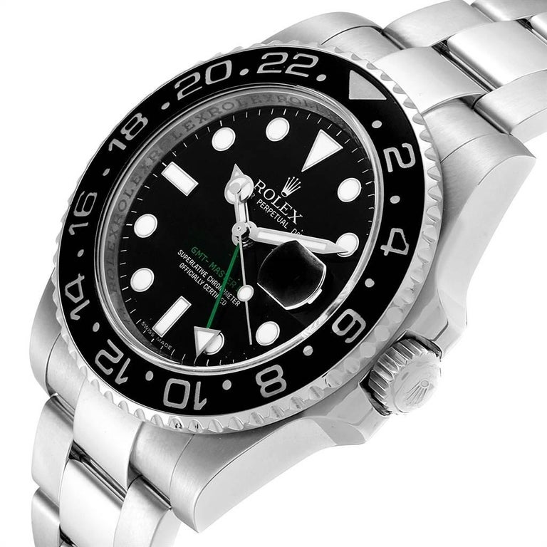 Rolex GMT Master II Black Dial Green Hand Men’s Watch 116710 For Sale ...