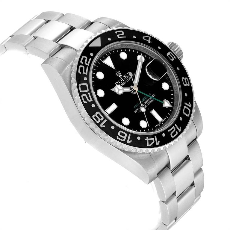 Rolex GMT Master II Green Hand Men's Watch 116710 Box Card For Sale at ...