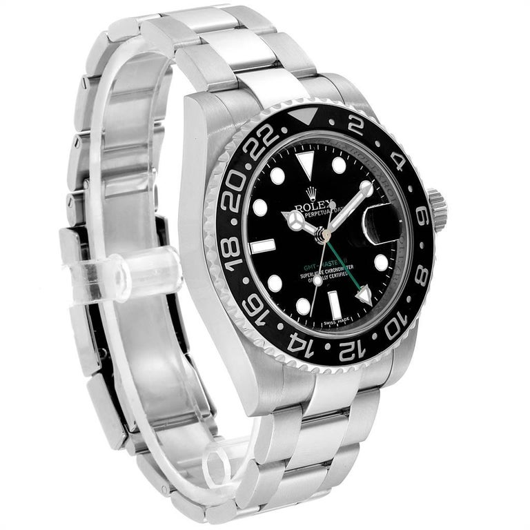 Rolex GMT Master II Green Hand Men's Watch 116710 Box Card For Sale at ...