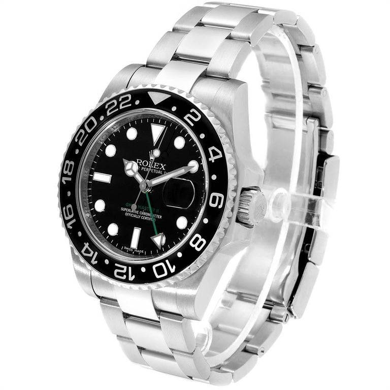 Rolex GMT Master II Green Hand Men's Watch 116710 Box Card For Sale at ...