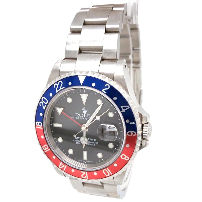 Rolex GMT-Master II Pepsi Red and Blue Bezel Steel Men's Oyster Watch ...