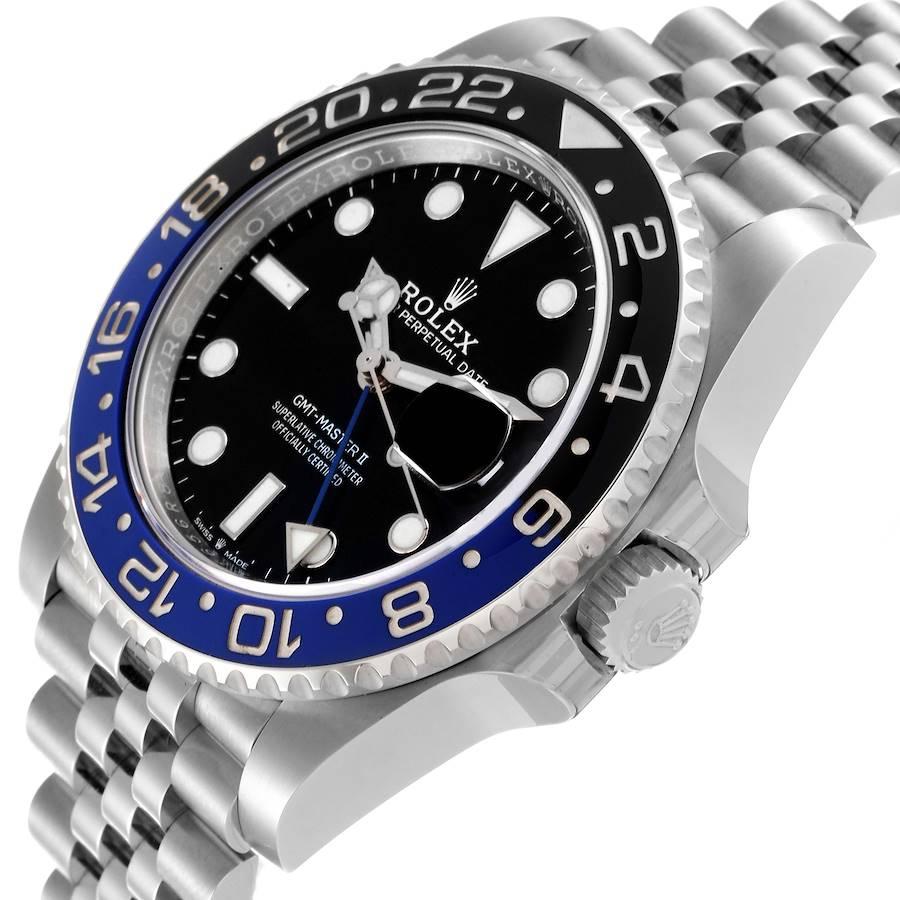 Rolex GMT Master II Batgirl Black Blue Bezel Steel Mens Watch 126710 ...