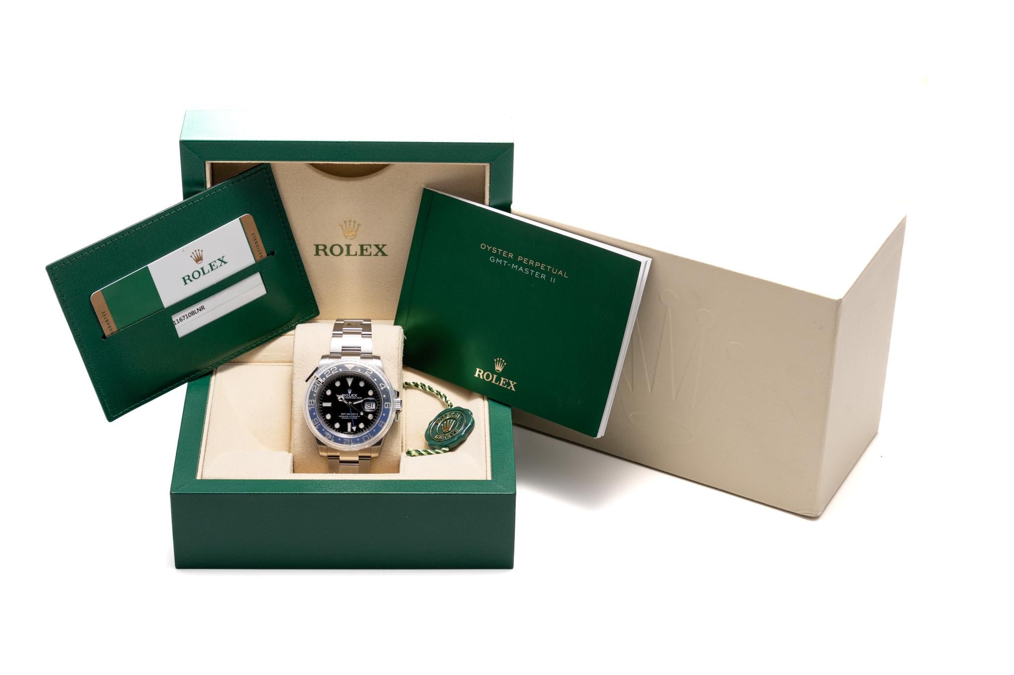 Rolex GMT-Master II Batman 40mm Full Set 2018 Oyster Steel Ref ...