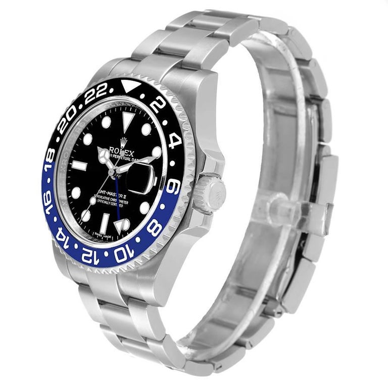 Rolex Gmt Master II Batman Blue Black Ceramic Bezel Steel Watch 116710 ...