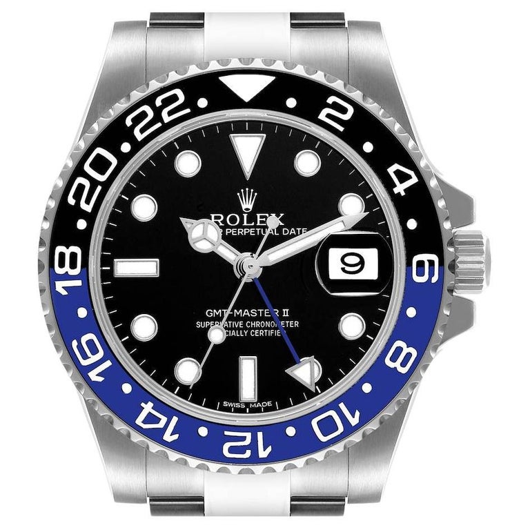 Rolex GMT Master II Batman Blue Black Ceramic Bezel Steel Watch 116710 ...