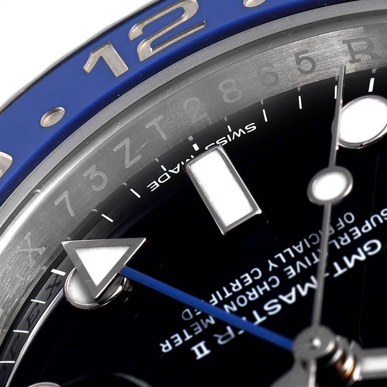 Rolex GMT Master II Batman Blue Black Ceramic Bezel Steel Watch 116710 ...