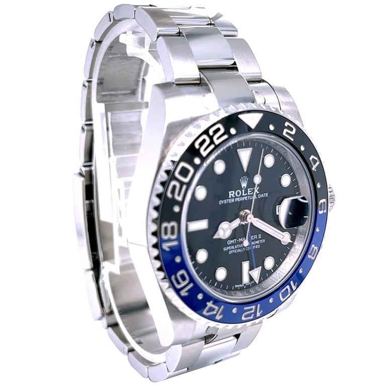 Rolex GMT-Master II Batman Ceramic Black Blue Bezel Steel Watch ...