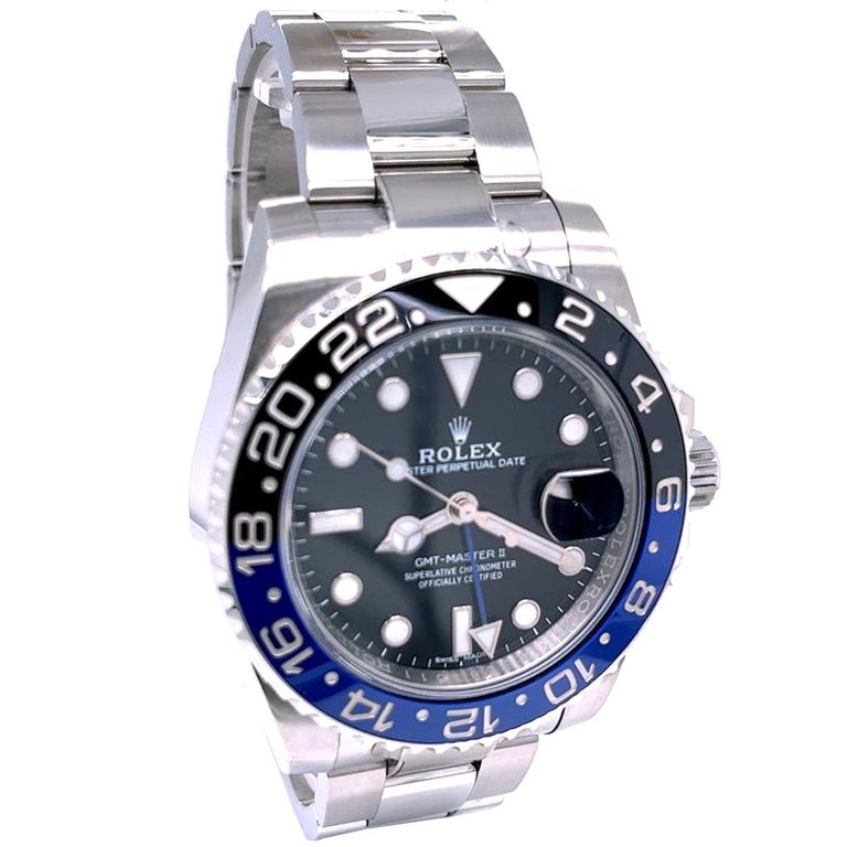 Rolex GMT-Master II Batman Ceramic Black Blue Bezel Steel Watch ...