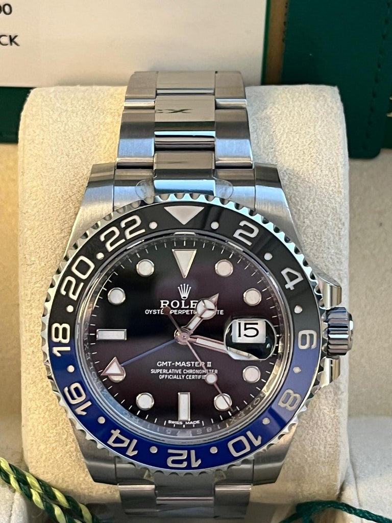 Rolex GMT-Master II Batman Ceramic Black Blue Bezel Steel Watch ...