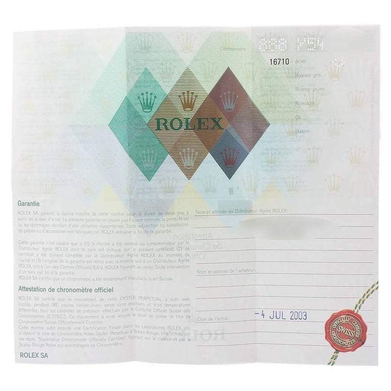 Rolex GMT Master II Black Bezel Steel Mens Watch 16710 Box Papers For ...