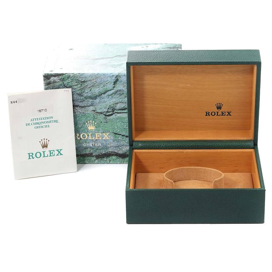 Rolex GMT Master II Black Bezel Steel Mens Watch 16710 Box Papers For ...