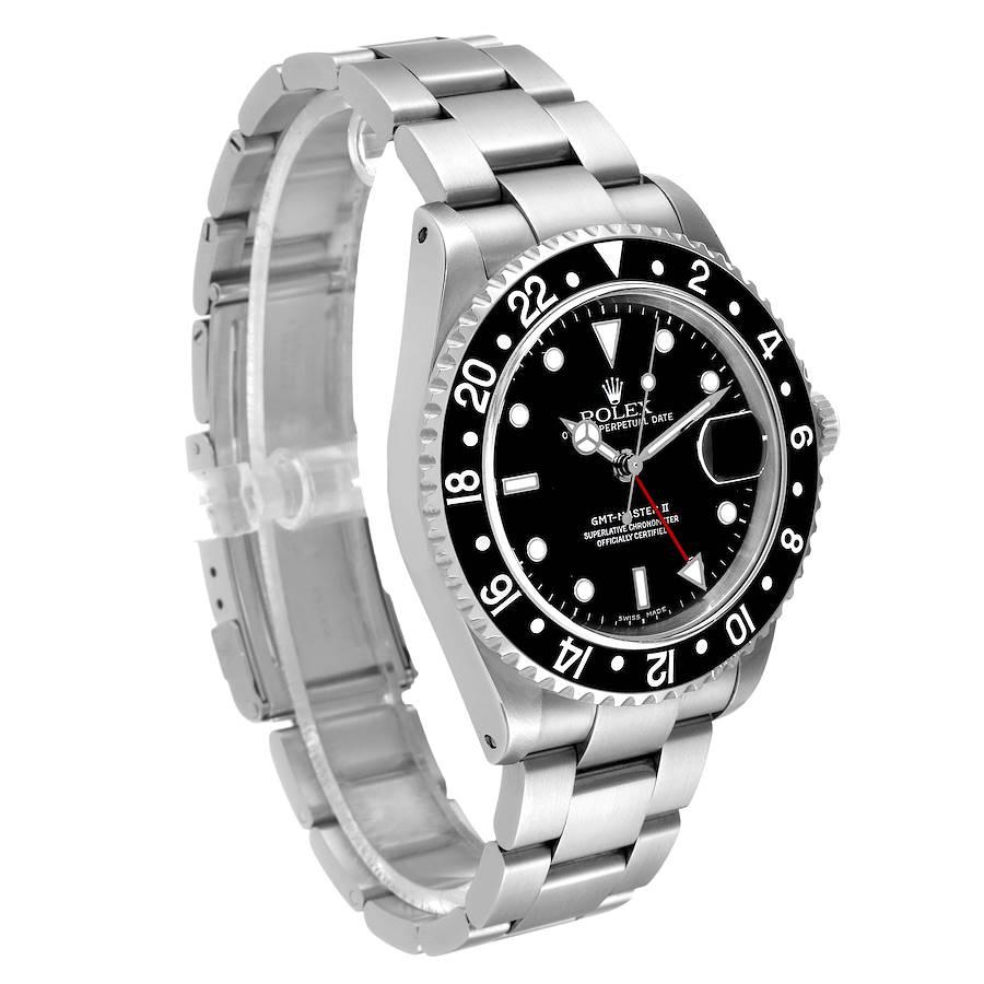 Rolex GMT Master II Black Bezel Steel Mens Watch 16710 Box Papers For ...