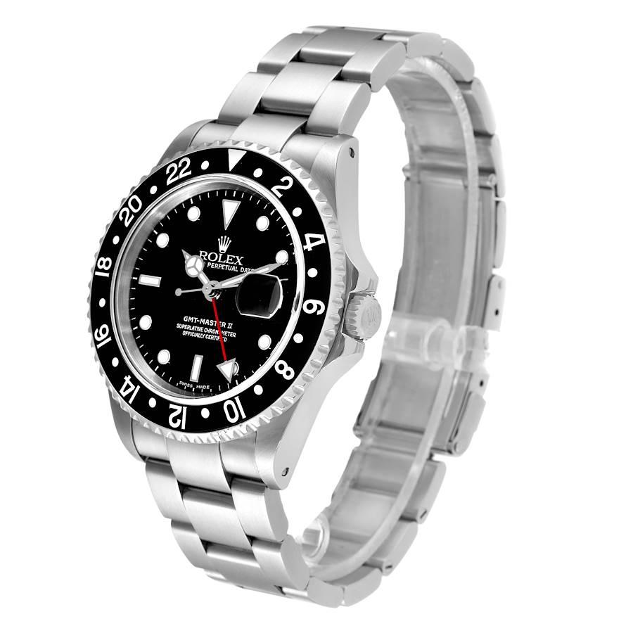 Rolex GMT Master II Black Bezel Steel Mens Watch 16710 Box Papers For ...