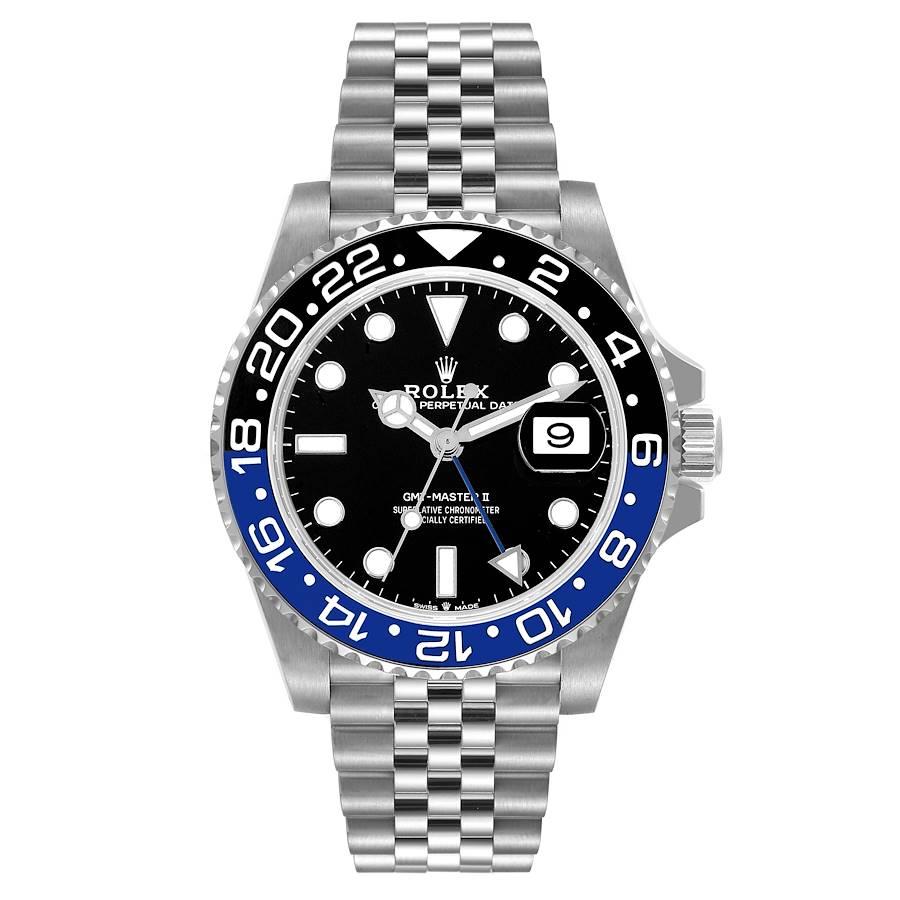 Rolex GMT Master II Black Blue Batgirl Bezel Steel Mens Watch 126710 ...