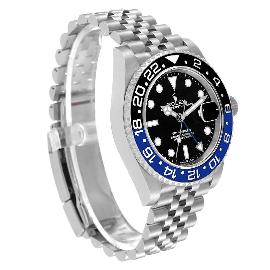 Rolex GMT Master II Black Blue Batgirl Bezel Steel Mens Watch 126710 ...