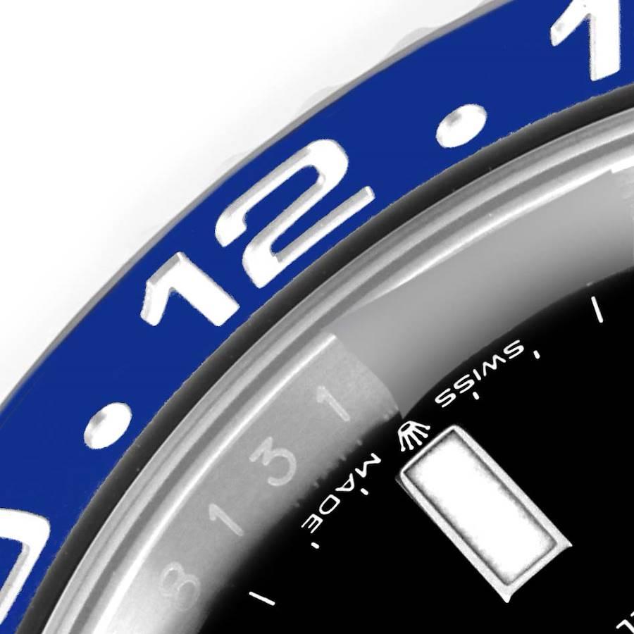 Rolex GMT Master II Black Blue Batgirl Bezel Steel Mens Watch 126710 ...