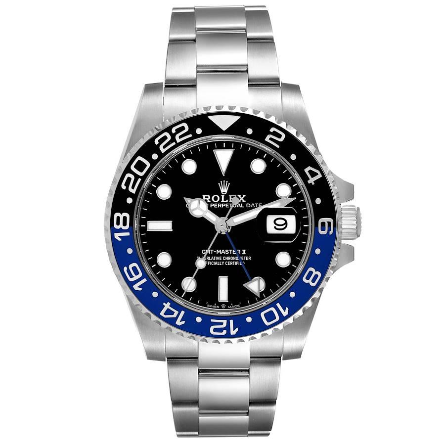 Rolex GMT Master II Black Blue Batman Ceramic Bezel Steel Mens Watch ...