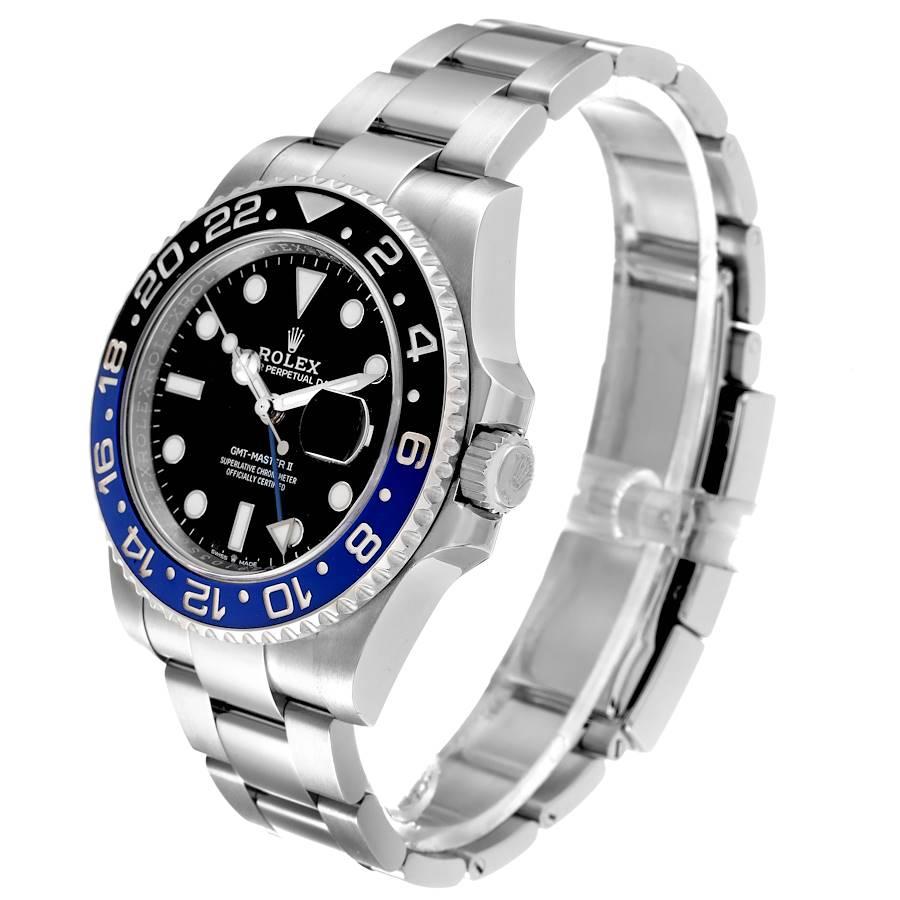 Rolex GMT Master II Black Blue Batman Ceramic Bezel Steel Mens Watch ...