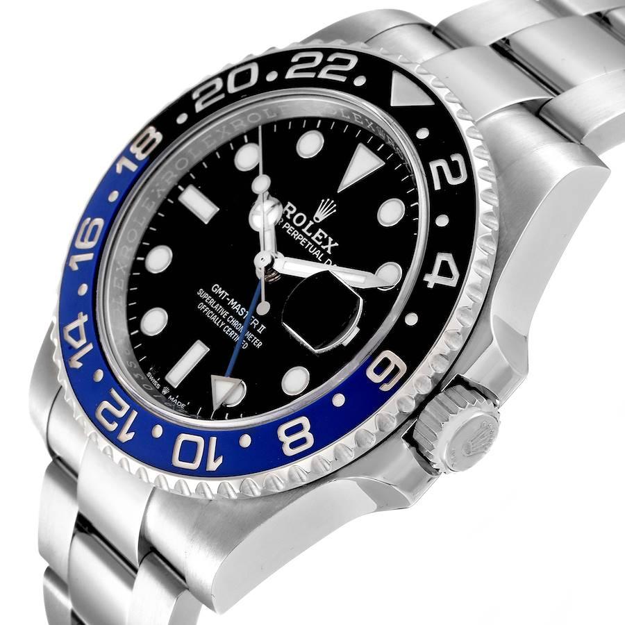 Rolex GMT Master II Black Blue Batman Ceramic Bezel Steel Mens Watch ...