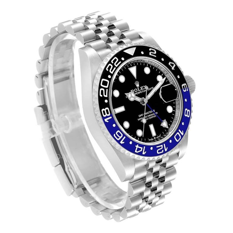 Rolex GMT Master II Black Blue Batman Jubilee Mens Watch 126710 Box ...