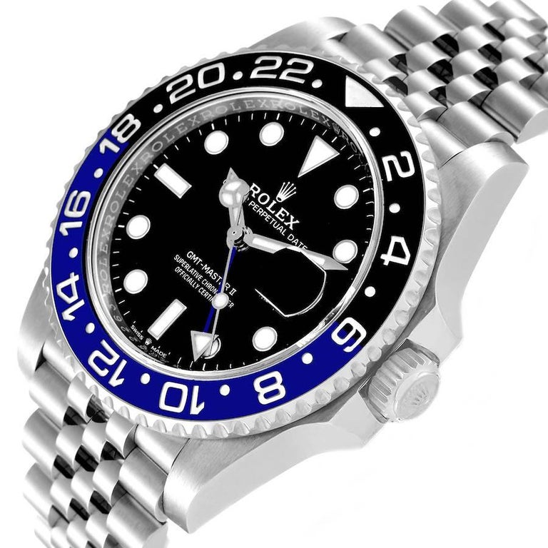 Rolex GMT Master II Black Blue Batman Jubilee Mens Watch 126710 Box ...