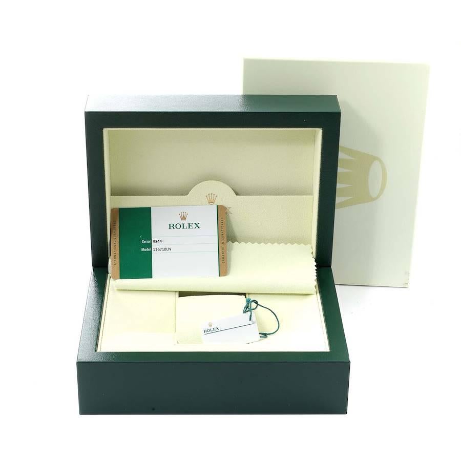 Rolex GMT Master II Black Dial Bezel Steel Mens Watch 116710 Box Card ...