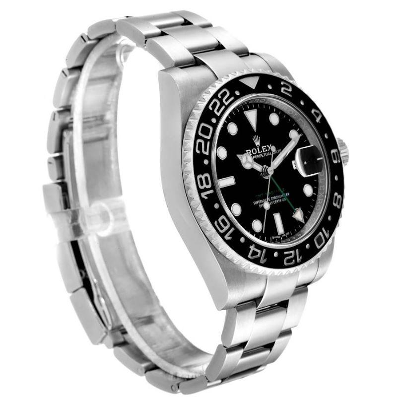 Rolex GMT Master II Black Dial Bezel Steel Mens Watch 116710 Box Card ...