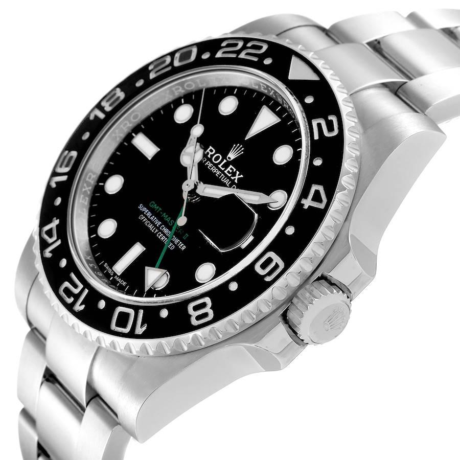Rolex GMT Master II Black Dial Bezel Steel Mens Watch 116710 Box Card ...