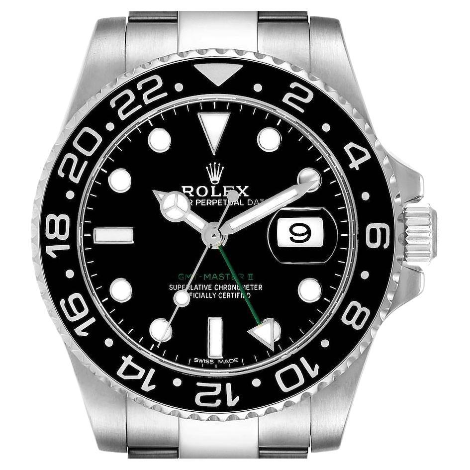 Rolex GMT-Master II Men's Steel Watch Black Dial Ceramic Bezel 116710LN ...