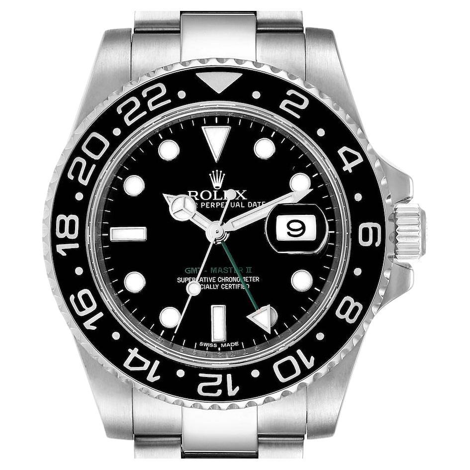 Rolex Stainless Steel Black Dial Ceramic Bezel GMT-Master II Automatic ...